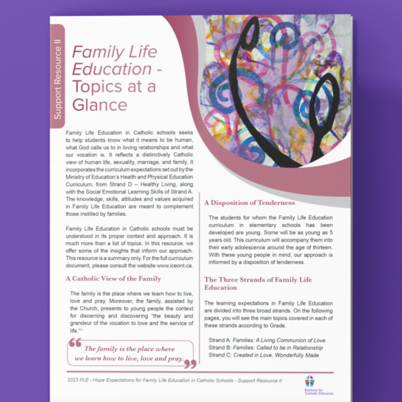 New Family Life Education Curriculum and Support Resources - Institute ...